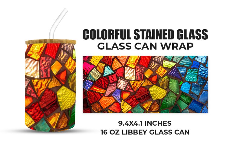 Colorful Stained Glass Glass Can Wrap (3791601)