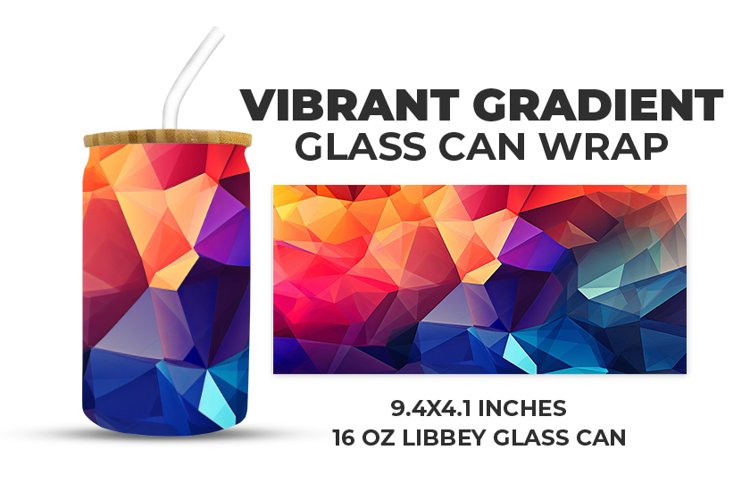 Vibrant Gradient Glass Can Wrap