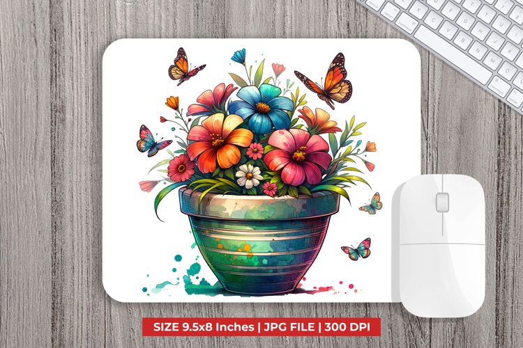 Flowers Pot Mouse Pad Sublimation (4161170)