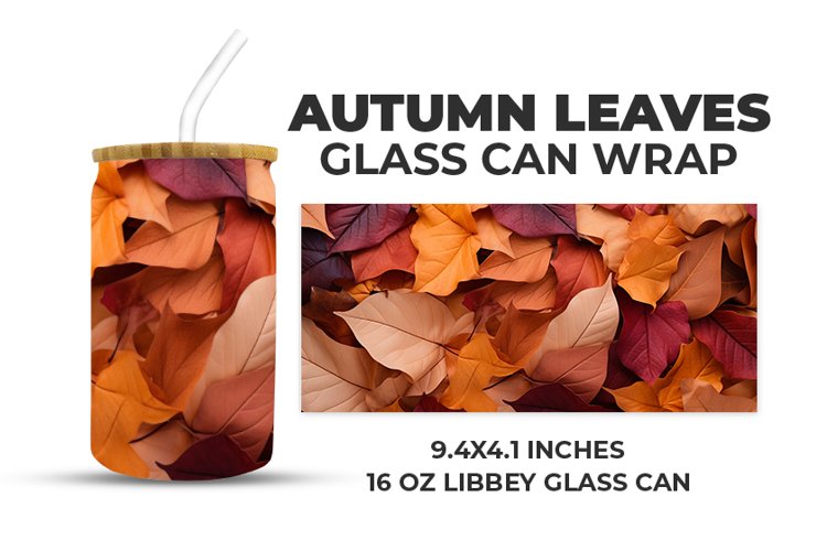 Autumn Leaves Glass Can Wrap (3689967)