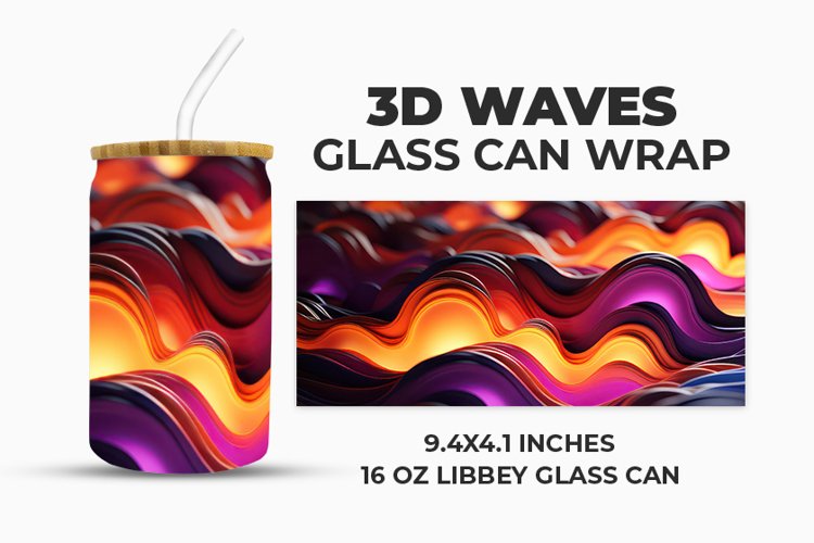 3D Waves Glass Can Wrap (3438981)