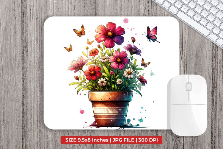 Flowers Pot Mouse Pad Sublimation (4161019)