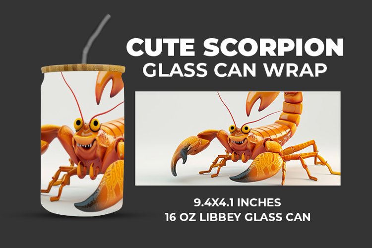 Cute Scorpion Glass Can Wrap