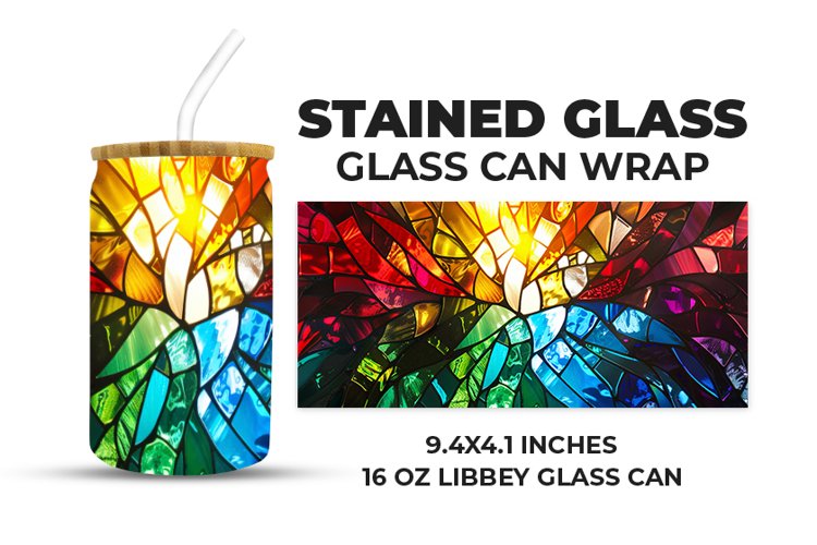 Stained Glass Glass Can Wrap (3800086)