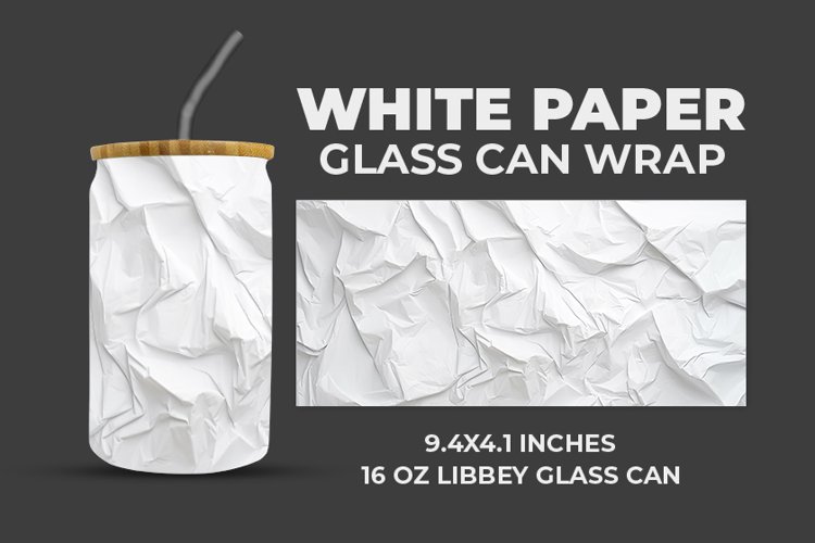 White Paper Glass Can Wrap