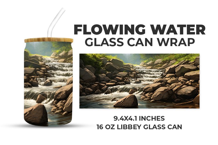 Flowing Water Glass Can Wrap (3690004)