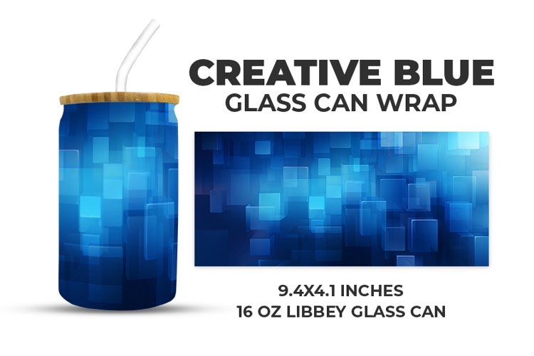 Creative Blue Glass Can Wrap