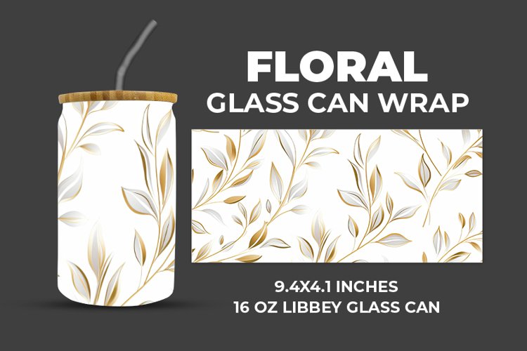 Floral Glass Can Wrap (3662269)