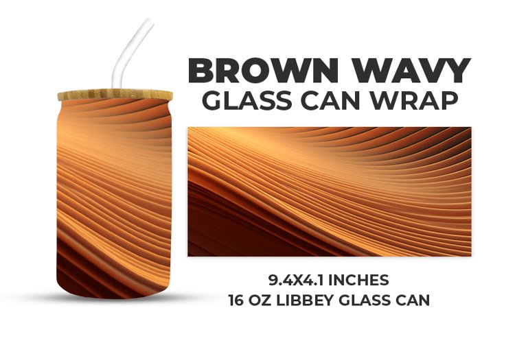 Brown Wavy Glass Can Wrap