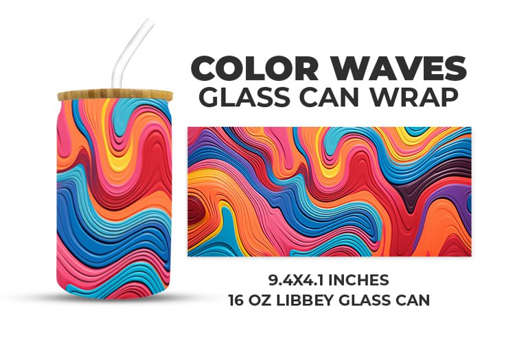 Color Waves Glass Can Wrap (3701157)