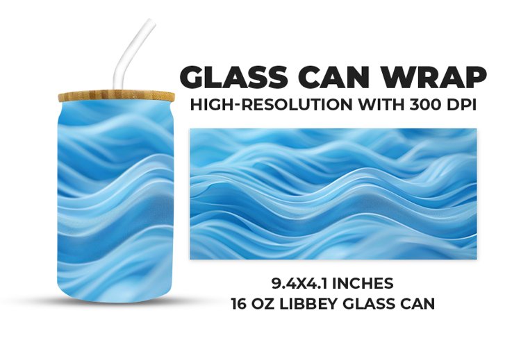 3D Waves Glass Can Wrap (4111497)