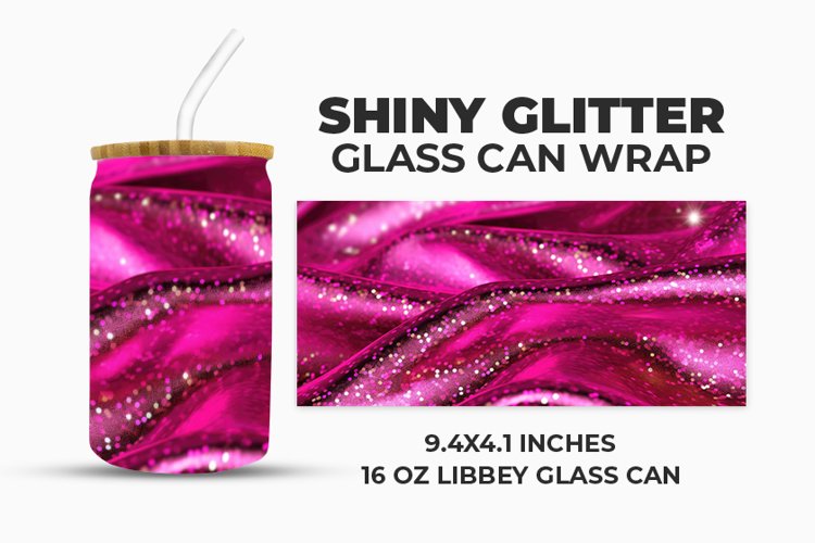 Shiny Glitter Glass Can Wrap (3410649)