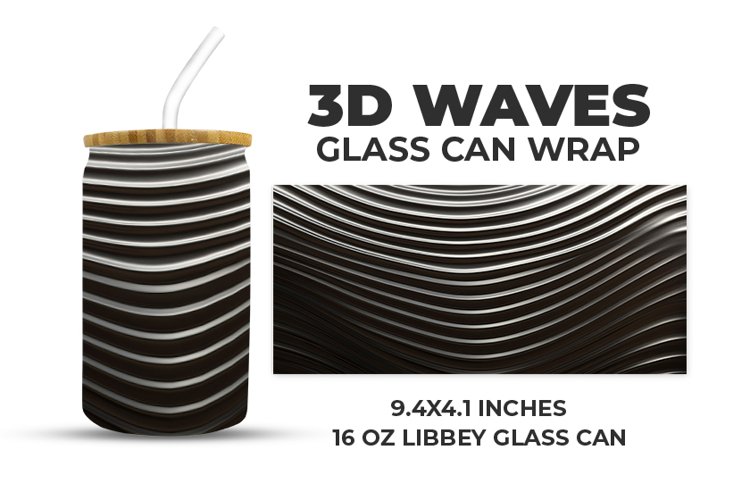 3D Waves Glass Can Wrap (3679352)