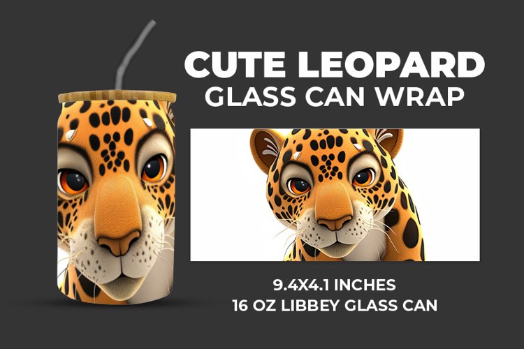Cute Leopard Glass Can Wrap (3499797)