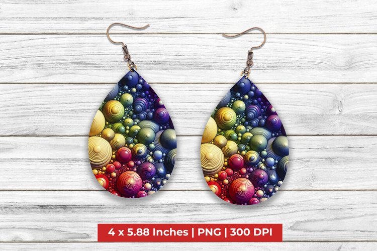 3D Colorful Teardrop Earrings