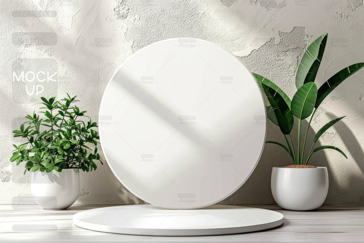 Round White Sign Mockup, Round Sign (4205262)