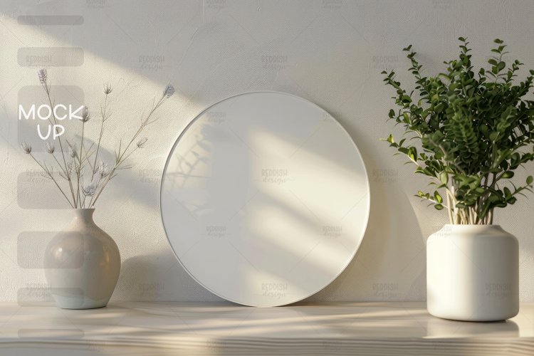 Round White Sign Mockup, Round Sign (4205300)