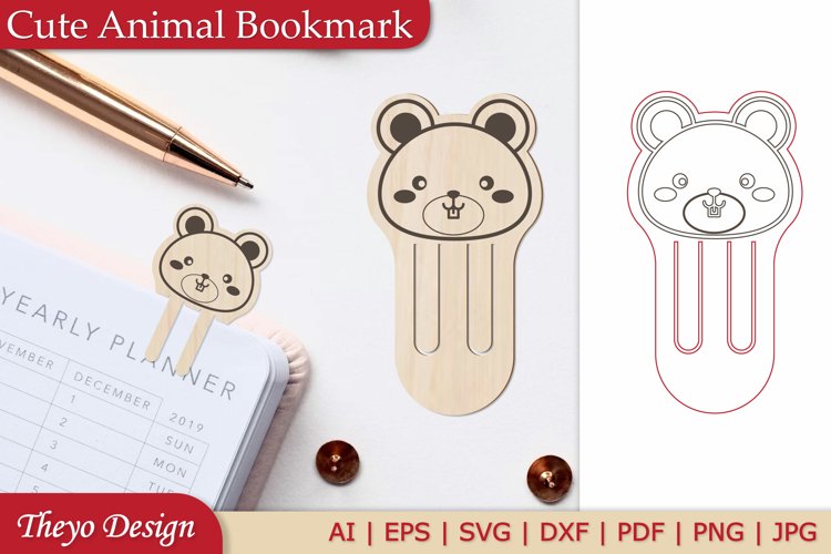 Cute Animal Bookmark Papercut Svg | Bookmark Laser (3854191)