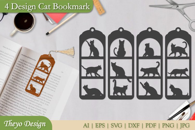 Cat bookmarks template design | Pet bookmark (3915834)