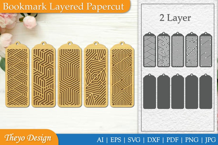 Bookmark Layered Papercut Svg | Bookmark Laser Cut (4188264)