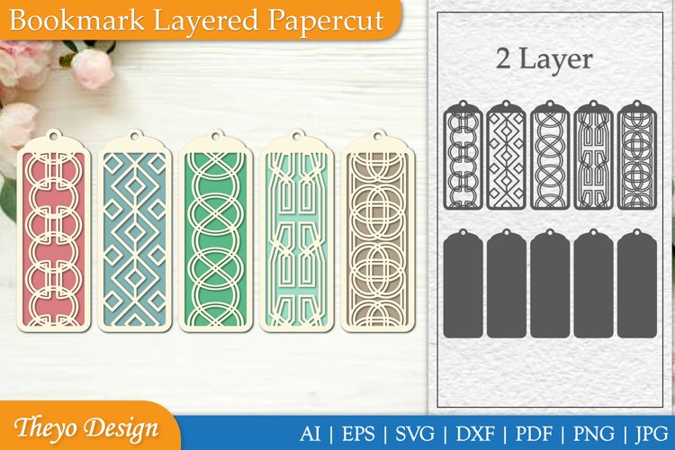 Bookmark Layered Papercut Svg | Bookmark Laser Cut (4188334)