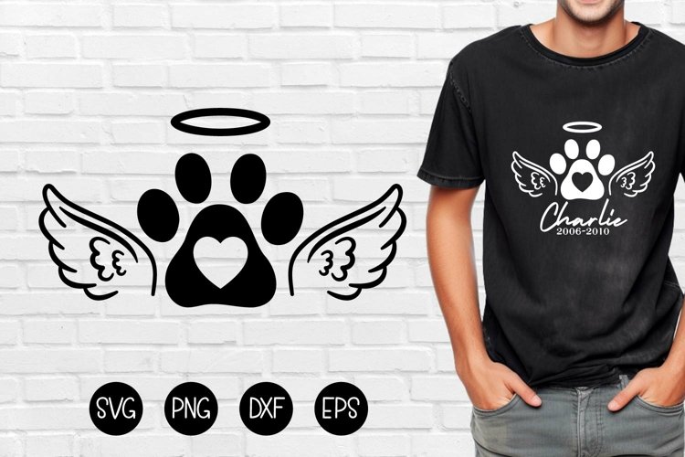 Dog Paw with Wings SVG memorial