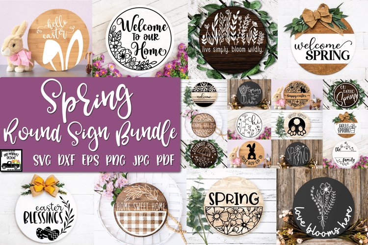 Spring Round Sign SVG Bundle