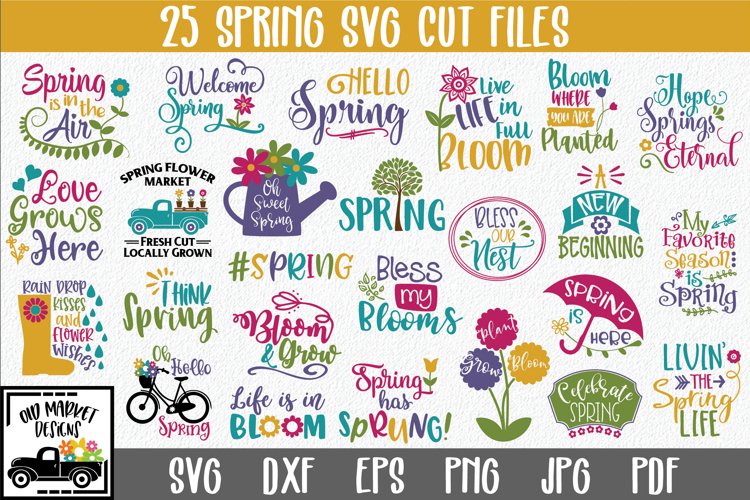 Spring SVG Bundle with 25 SVG Cut Files - Free Design of The Week ...