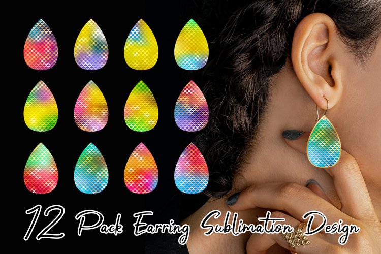 Teardrop earrings sublimation designs bundle