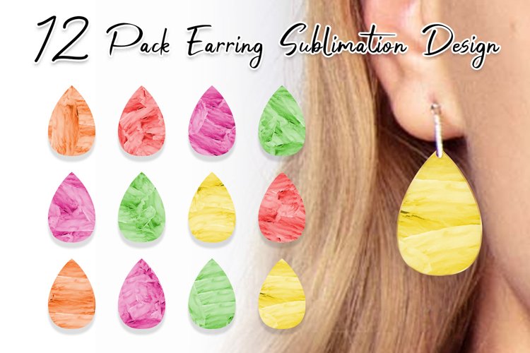 Teardrop earrings sublimation designs bundle