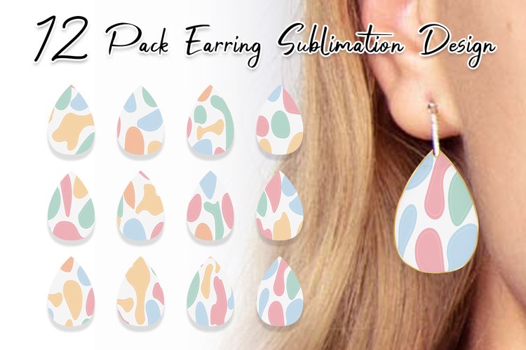 Teardrop earrings sublimation designs bundle