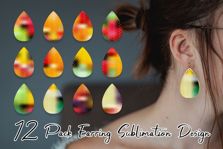 Teardrop earrings sublimation designs bundle