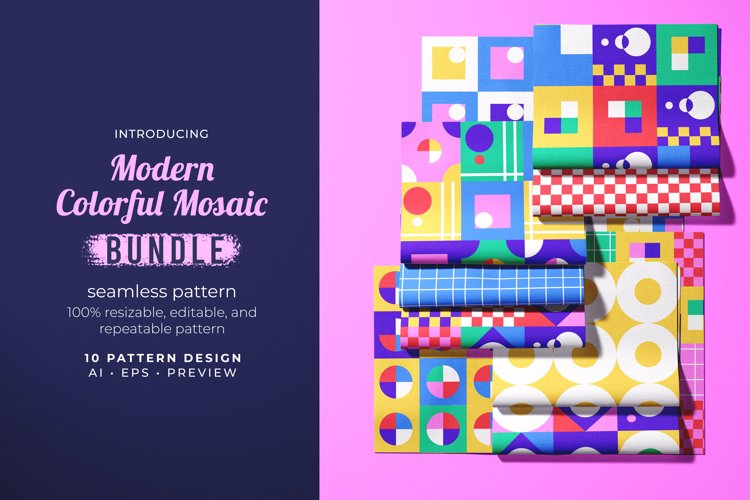 Modern Colorful Mosaic - Seamless Pattern