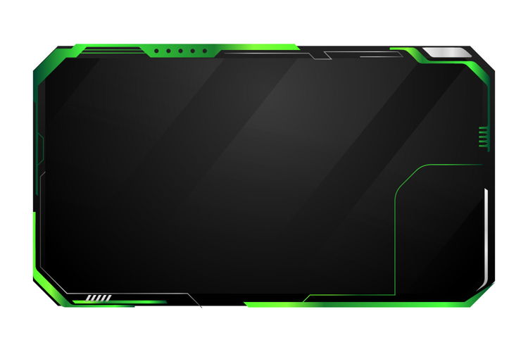 Modern green and gray tech overlay stream gamer template