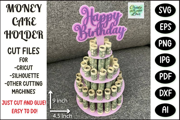 Money Cake Holder | Valentine's Day | Birthday | Papercut