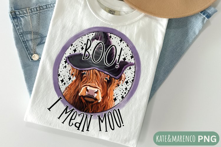 Boo I Mean Moo PNG | Cow Fall PNG | Halloween Cow PNG