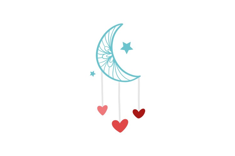 Moon Hearts SVG Cut File