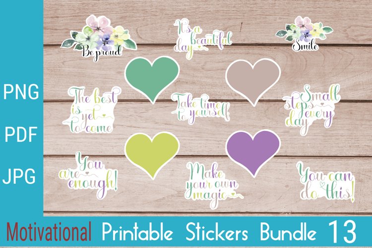 Inspirational and Motivational Printable Stickers Bundle