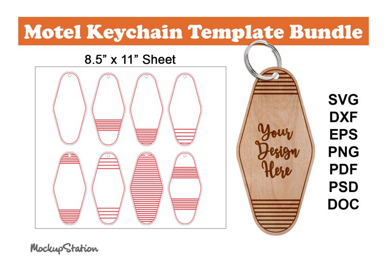Motel Keychain Template SVG Hotel Keychain Laser Cut