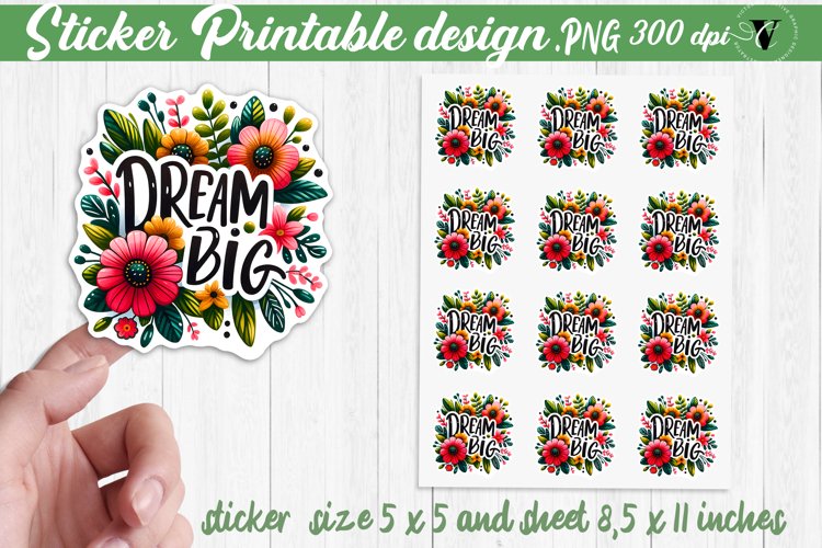 Motivational Sticker | Printable stickers | Dream (3705802)