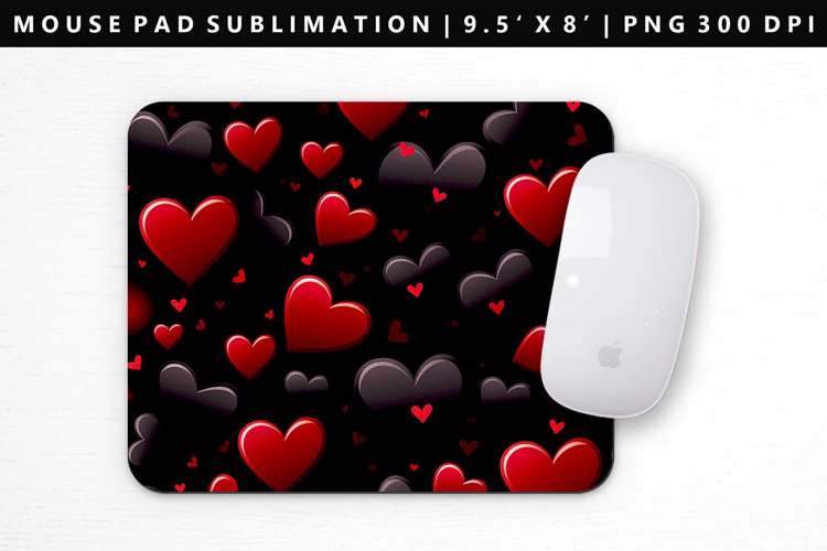 Heart Mouse Pad Design | Mouse Pad Sublimation PNG (3141339)