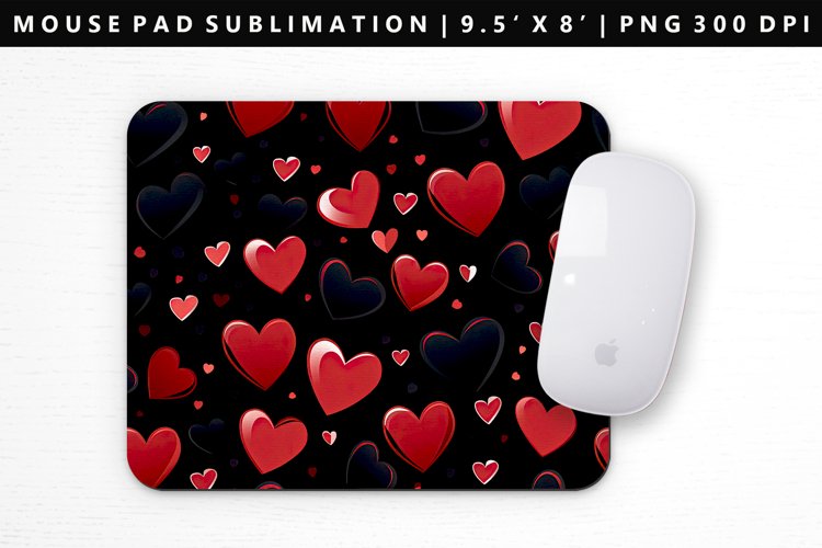 Heart Mouse Pad Design | Mouse Pad Sublimation PNG (3141349)