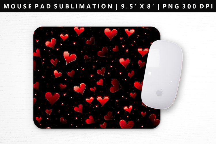 Heart Mouse Pad Design | Mouse Pad Sublimation PNG (3141396)
