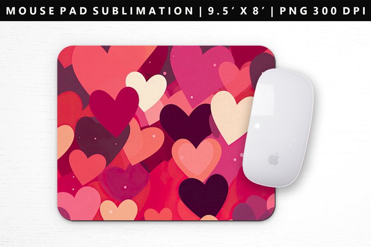 Heart Mouse Pad Design | Mouse Pad Sublimation PNG (3141685)