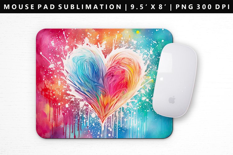 Heart Mouse Pad Design | Mouse Pad Sublimation PNG (3185808)