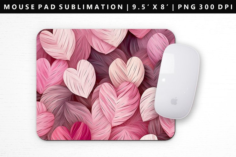 Heart Mouse Pad Design | Mouse Pad Sublimation PNG (3147128)