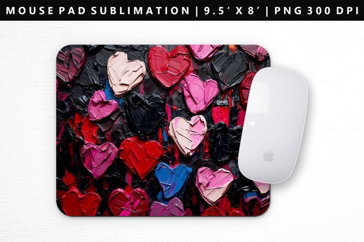 Heart Mouse Pad Design | Mouse Pad Sublimation PNG (3203637)
