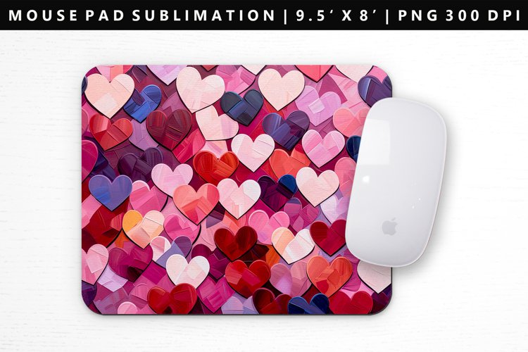 Heart Mouse Pad Design | Mouse Pad Sublimation PNG (3203672)