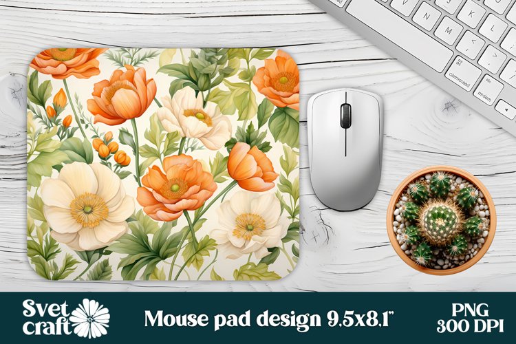 Flower mouse pad sublimation | Flower mousepad PNG