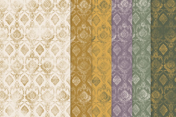 Vintage distressed damask seamless papers (5011724)